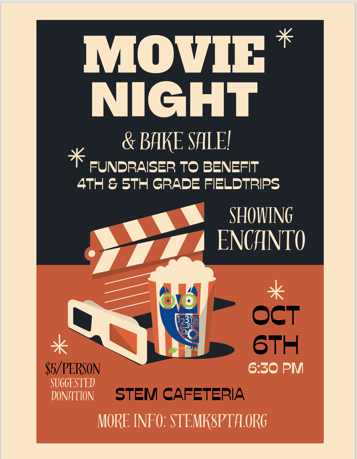 THIS FRIDAY, October 6 at 6:30pm is our first movie night of the year ...